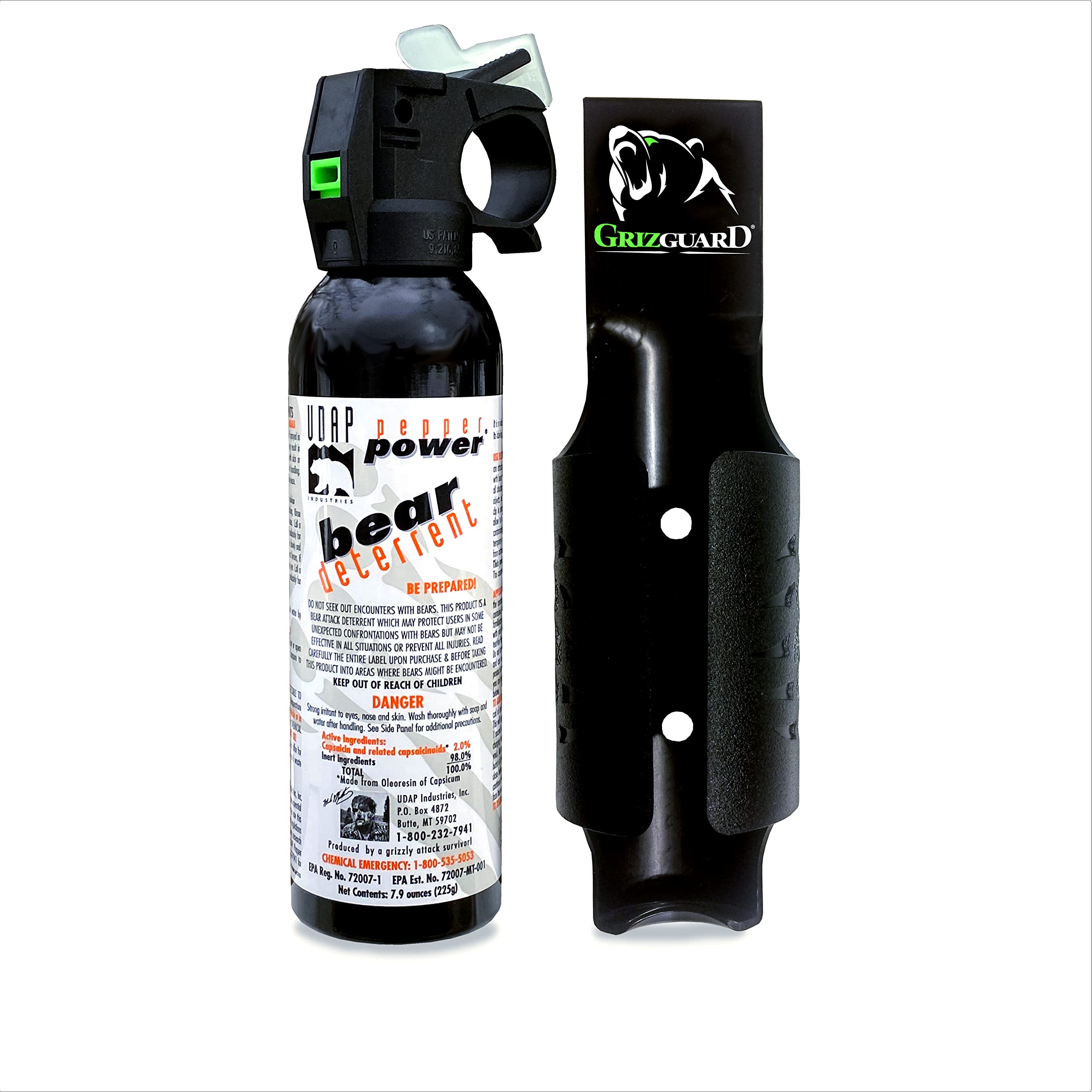 UDAP White Label 7.9 oz. Bear Spray with Griz Guard Holster Non Retail (no Clamshell) Packaging