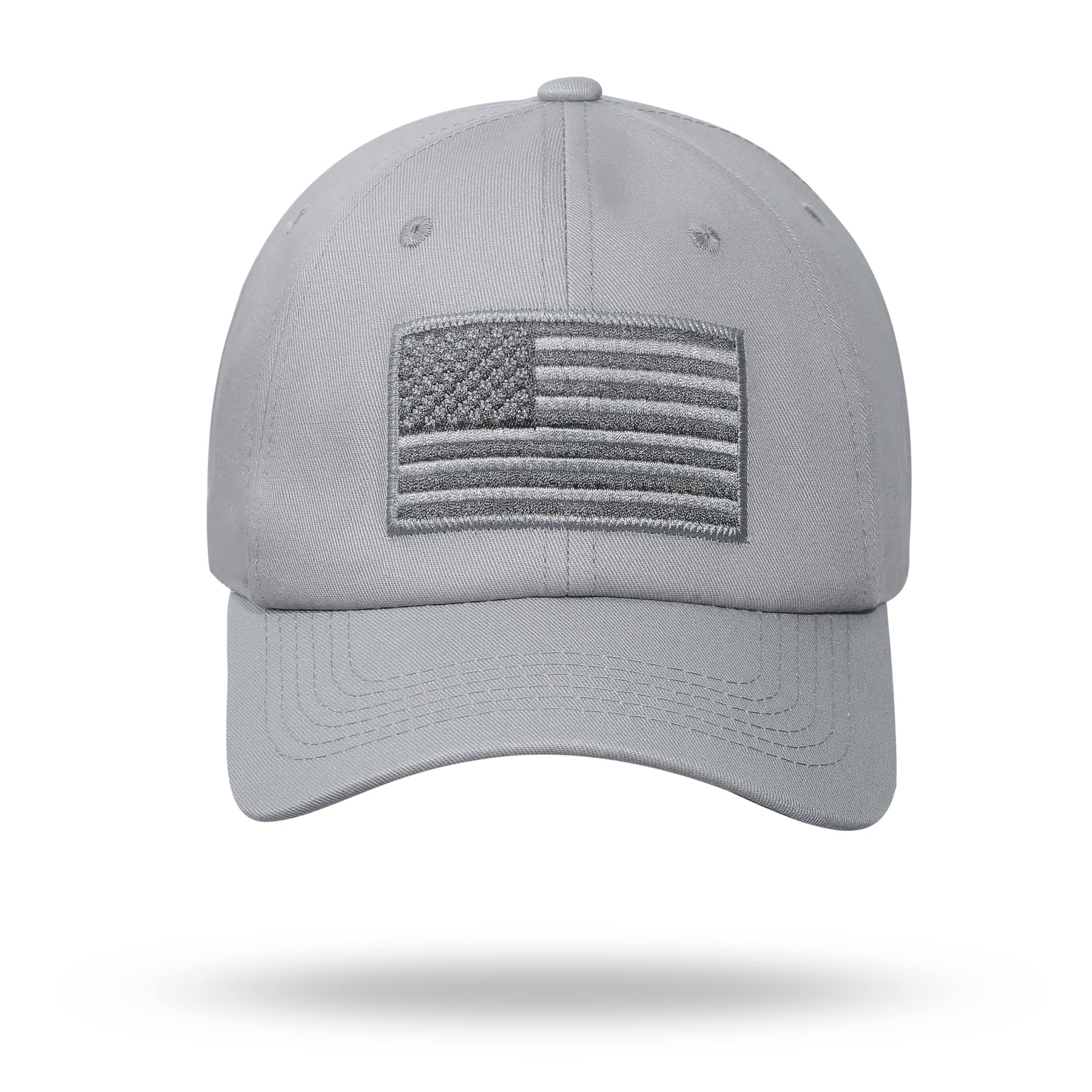 American Flag Hat Men Women Adjustable USA Baseball Cap Low Profile Plain Dad Hat Outdoor Ball Cap Gray