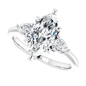 jeweleryium 3 ct marquise colorless moissanite engagement ring, wedding bridal ring set, eternity sterling silver solid diamond solitaire 6-prong anniversary promise ring for her (8.5)