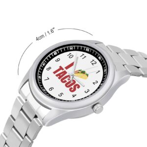 I Love Tacos Funny Quartz Watch Alloy Watch For Men Women With Design Pattern Print