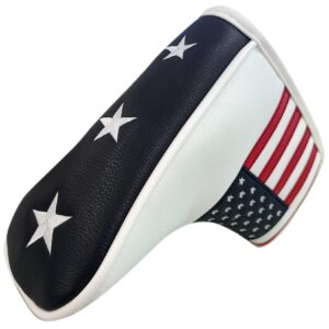 laisuntim golf blade putter head cover, usa stars and stripes golf putter headcover with magnetic closure