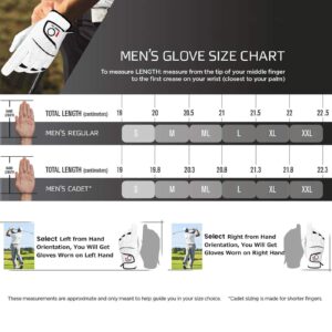 FINGER TEN Golf Gloves Men Left Right Hand Handed Golfer Value Pack (6 Pack, Small, Left)