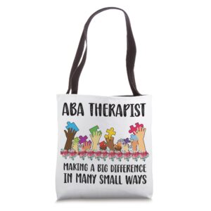 aba therapist behavior analysis tote bag