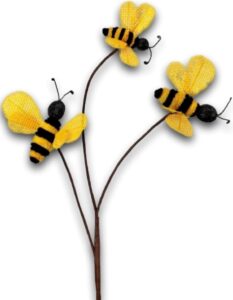 the bridge collection primitive burlap bumblebee spray/pick