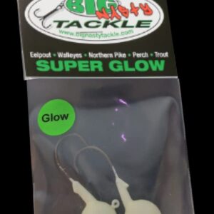 Big and Nasty Tackle Super Glow & Pout Pounder Jigs 2 Count (1 OZ, Blue Glow)