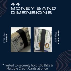 Rubber Money Bands for Cash (3), Wallet Money Clip Alternative (Black)