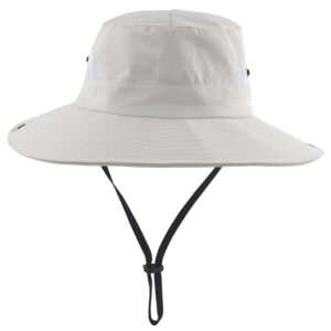 Women Ponytail Summer Sun Hat Wide Brim UV Hats Floppy Bucket Cap for Safari Beach Fishing Gardening Pure Beige