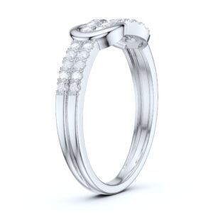 PRSTANI 10K White Gold Tie The Love Knot Genuine Moissanite Intertwined Ring Promise Ring (8)