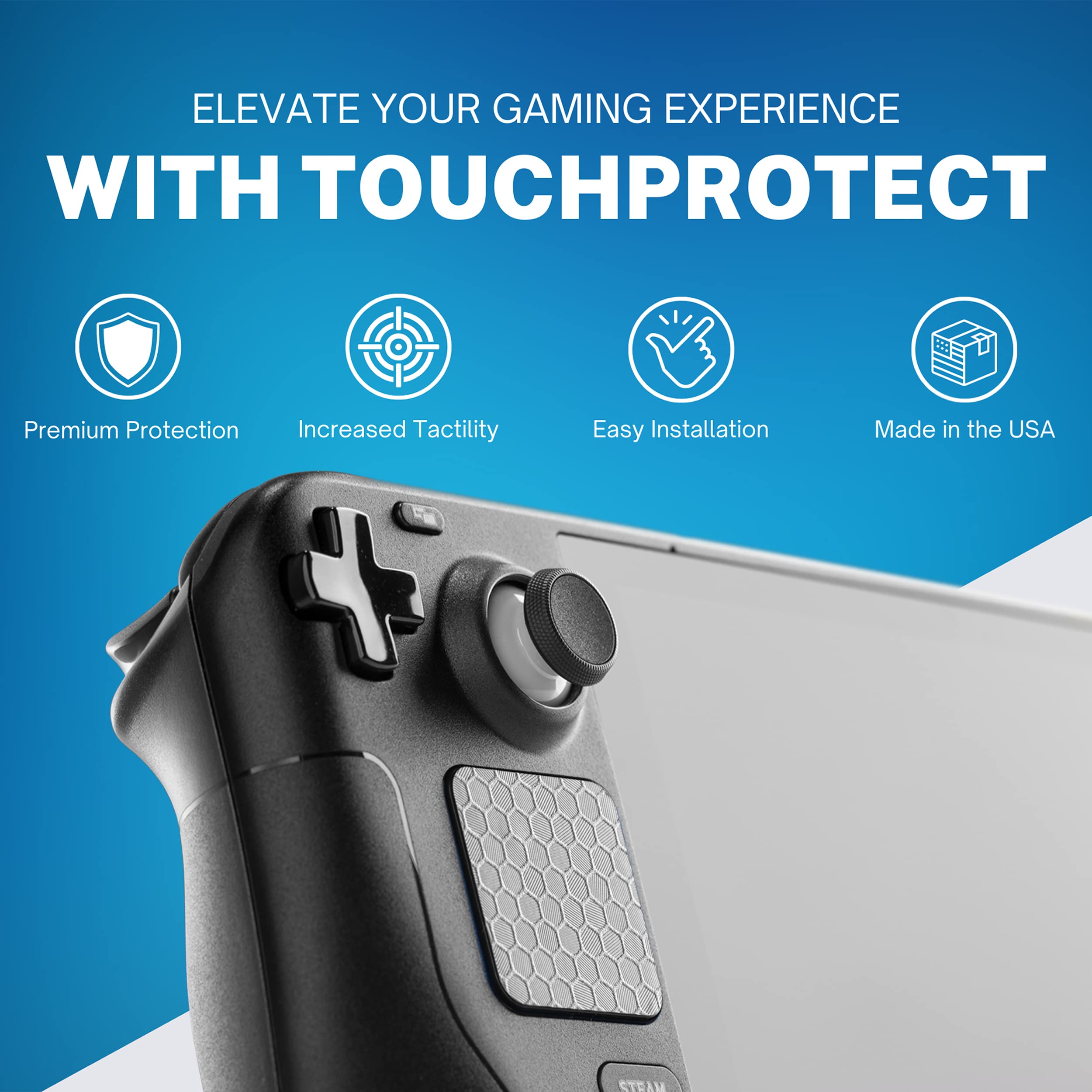 TouchProtect - Steam Deck OLED compatible.Accesories Skin to Add Grip, Style, Tactile Feedback, and Protect Steam Deck Trackpad. Touchpad Protector, Steam Deck Skin