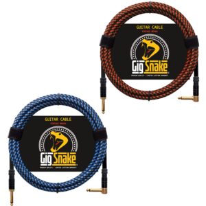 gig snake 10ft blue & 10ft red guitar cable bundle