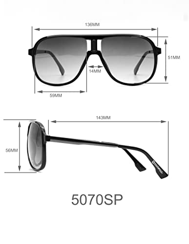 SOUTHPOLE 5070SP Modern Vented Lens UV400 Protective Aviator Pilot Sunglasses. Cool Gifts for Men, 59 mm, White & Grey