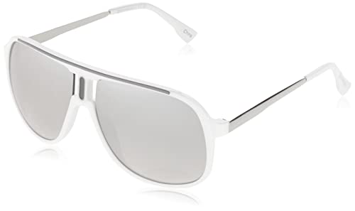 SOUTHPOLE 5070SP Modern Vented Lens UV400 Protective Aviator Pilot Sunglasses. Cool Gifts for Men, 59 mm, White & Grey