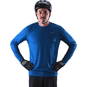 troy lee designs cycling mtb bicycle mountain bike jersey shirt for men, flowline ls (slate blue, large)