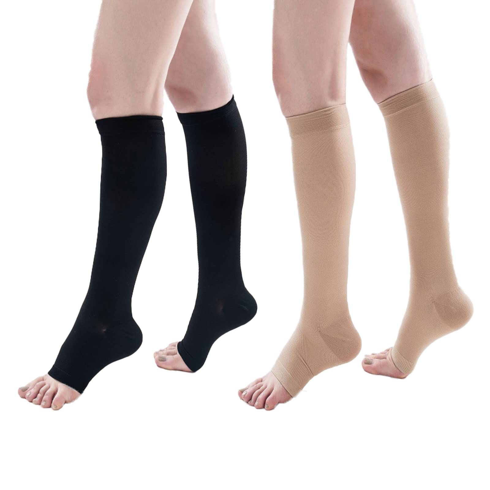 Open Toe Compression Socks Compression Stockings Toeless Support Hose 20 -30 mmHg Medium