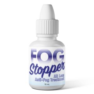 ultravue fog stopper anti-fog drops treatment - effective on all lenses (ar coated included) and screens - prevents fogging on eyeglasses, goggles, ppe and more - stay fog free for days - made in usa