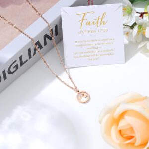 XULAVA Christian Gifts Mustard Seed Necklace for Women,Move Mountains Shell Necklaces Christian Faith Jewelry for Women… (rose gold)