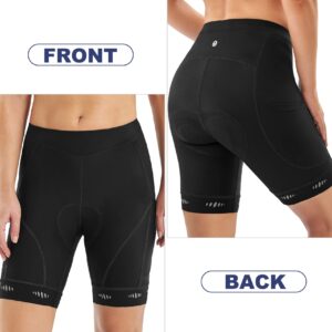 IUGA Padded Bike Shorts Women 4D Breathable Womens Cycling Shorts with Padding Mountain Biking Shorts with Pockets Black