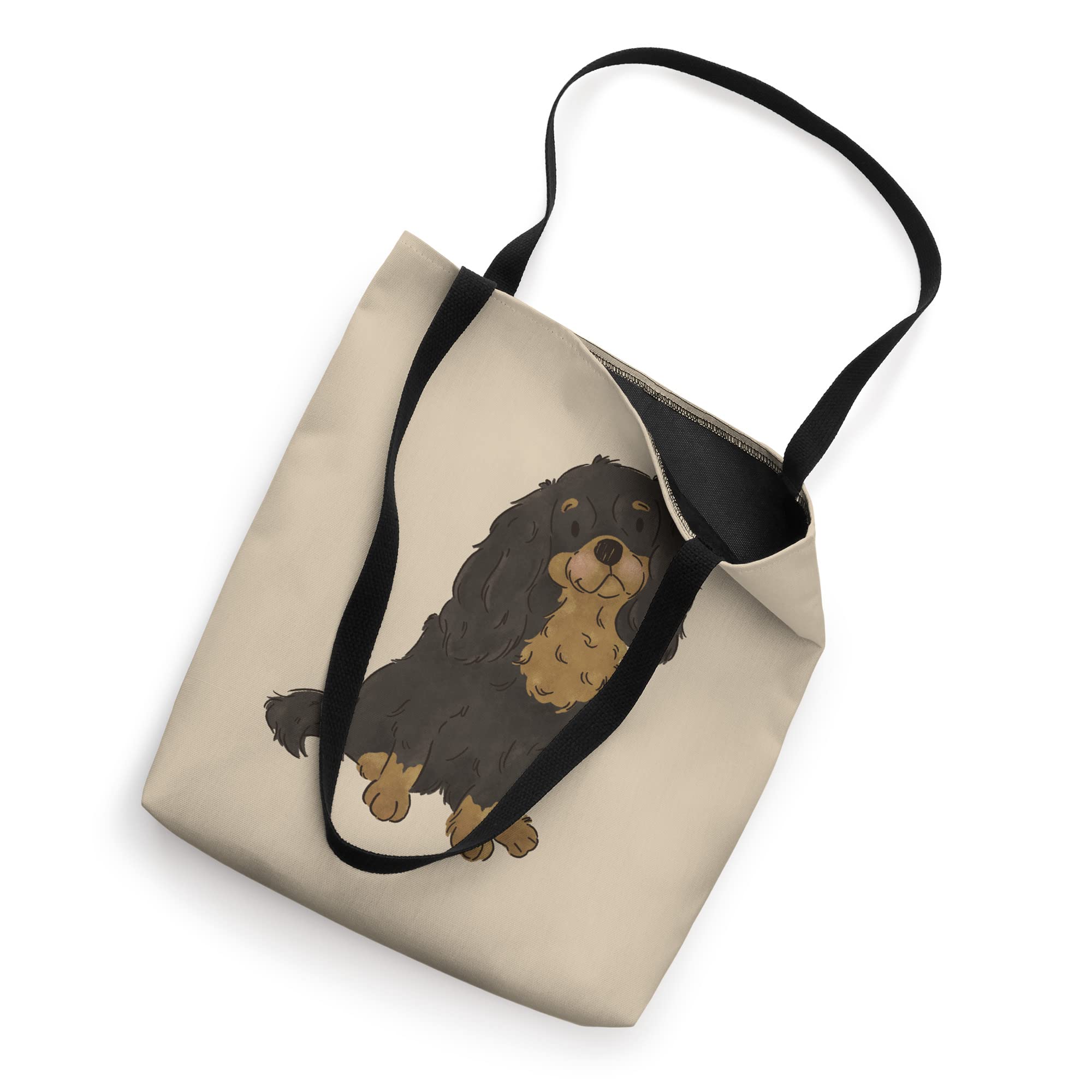 Black and Tan Cavalier King Charles Spaniel Cavie Mom Tote Bag