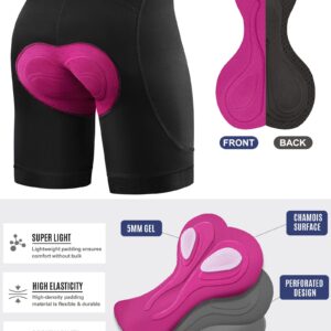 IUGA Padded Bike Shorts Women 4D Breathable Womens Cycling Shorts with Padding Mountain Biking Shorts with Pockets Black