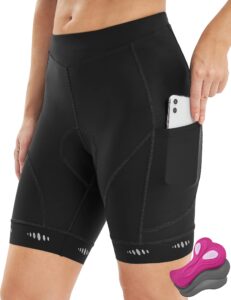 iuga padded bike shorts women 4d breathable womens cycling shorts with padding mountain biking shorts with pockets black