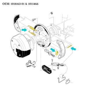 10L0L Brake Shoes Spring Kit for Club Car DS Precedent Golf Carts 1980-UP, Replace OEM#1018163-01 1011466