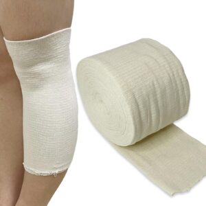 elastic tubular bandage - stockinette compression strap for arm knee ankle leg first aid supplies, stretch to 1.8 multiple (3.5"w x 394"l)