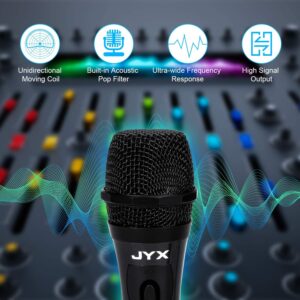 JYX Dynamic Vocal Karaoke Microphone, Handheld Wired Microphone with ON/Off Switch, for Karaoke Machine/Speaker/Amp/Mixer/PA System