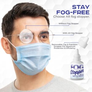 ULTRAVUE Fog Stopper Anti-Fog Drops Treatment - Effective On All Lenses (AR Coated Included) and Screens - Prevents Fogging on Eyeglasses, Goggles, PPE and More - Stay Fog Free for Days - Made in USA