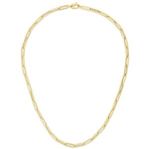 the diamond deal 10k solid yellow gold 4.2mm lite paperclip chain necklace or bracelet for pendants and charms with lobster-claw clasp (7.5", 18", 24 inch)