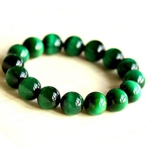 gfsdjalkj natural green tiger eye bracelet suitable for men women bracelet jewelry (metal color : 14mm)