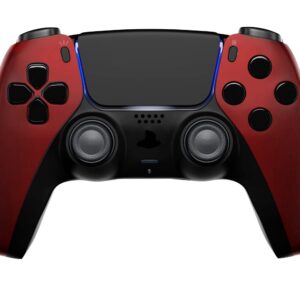 MODDEDZONE Wireless Controller for PS5 with Exclusive and Unique Designs Compatible with PlayStation 5 and PC - The Ideal Christmas Gift for Gaming Enthusiasts - Expertly Crafted in USA(Soft Red)