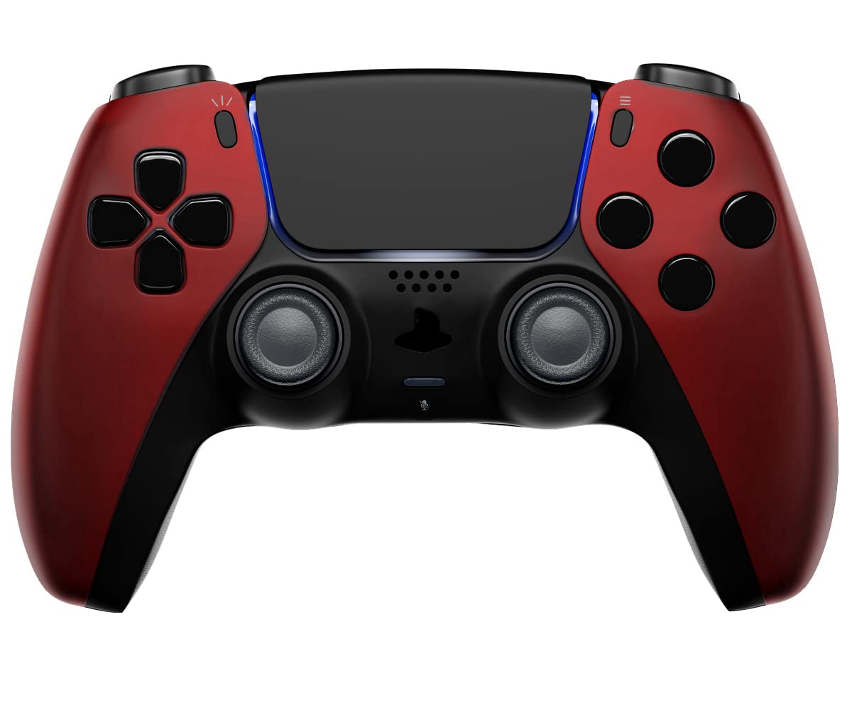 MODDEDZONE Wireless Controller for PS5 with Exclusive and Unique Designs Compatible with PlayStation 5 and PC - The Ideal Christmas Gift for Gaming Enthusiasts - Expertly Crafted in USA(Soft Red)