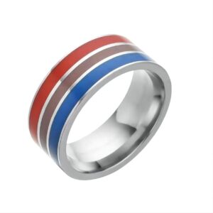 lgbt unicorns bisexual ring, bi pride jewelry stainless steel ring for man & woman, size 6-13