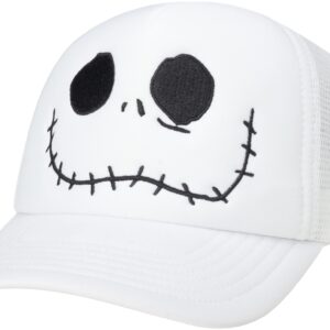 Disney Men?s Nightmare Before Christmas Hat ? Jack Skellington Baseball Cap, Dad Hat, Size One Size, Jack Skellington White