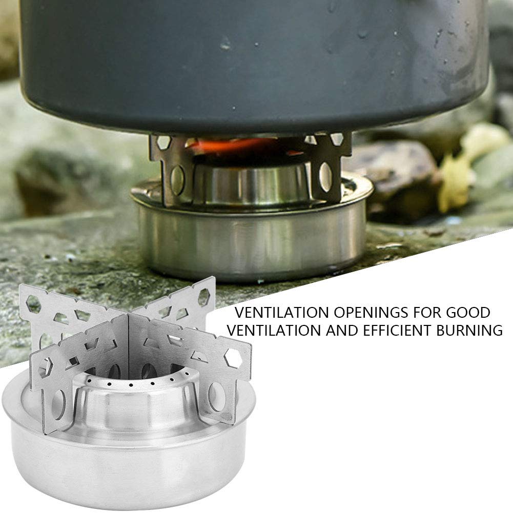 Mini Alcohol Stove,Ultralight Stainless Steel Mini Camping Stove Alcohol With Cross Stand For Camping Hiking Backpacking Picnic Bbq Outdoor Catering