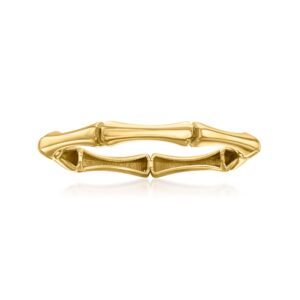 rs pure by ross-simons italian 14kt yellow gold bamboo-style ring. size 6