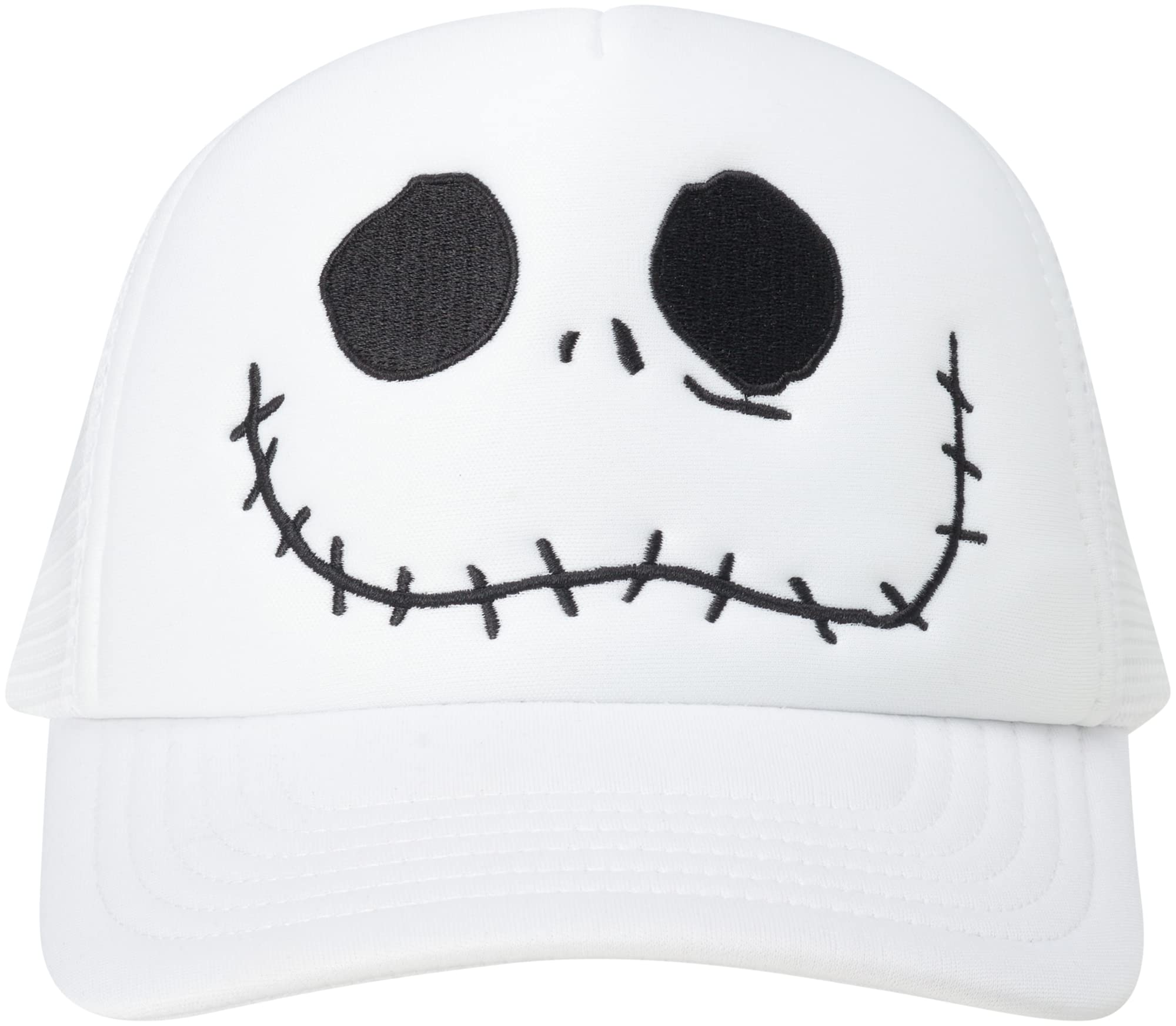 Disney Men?s Nightmare Before Christmas Hat ? Jack Skellington Baseball Cap, Dad Hat, Size One Size, Jack Skellington White