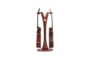 ruach gs-1 dual acoustic and electric wooden guitar stand - mahogany