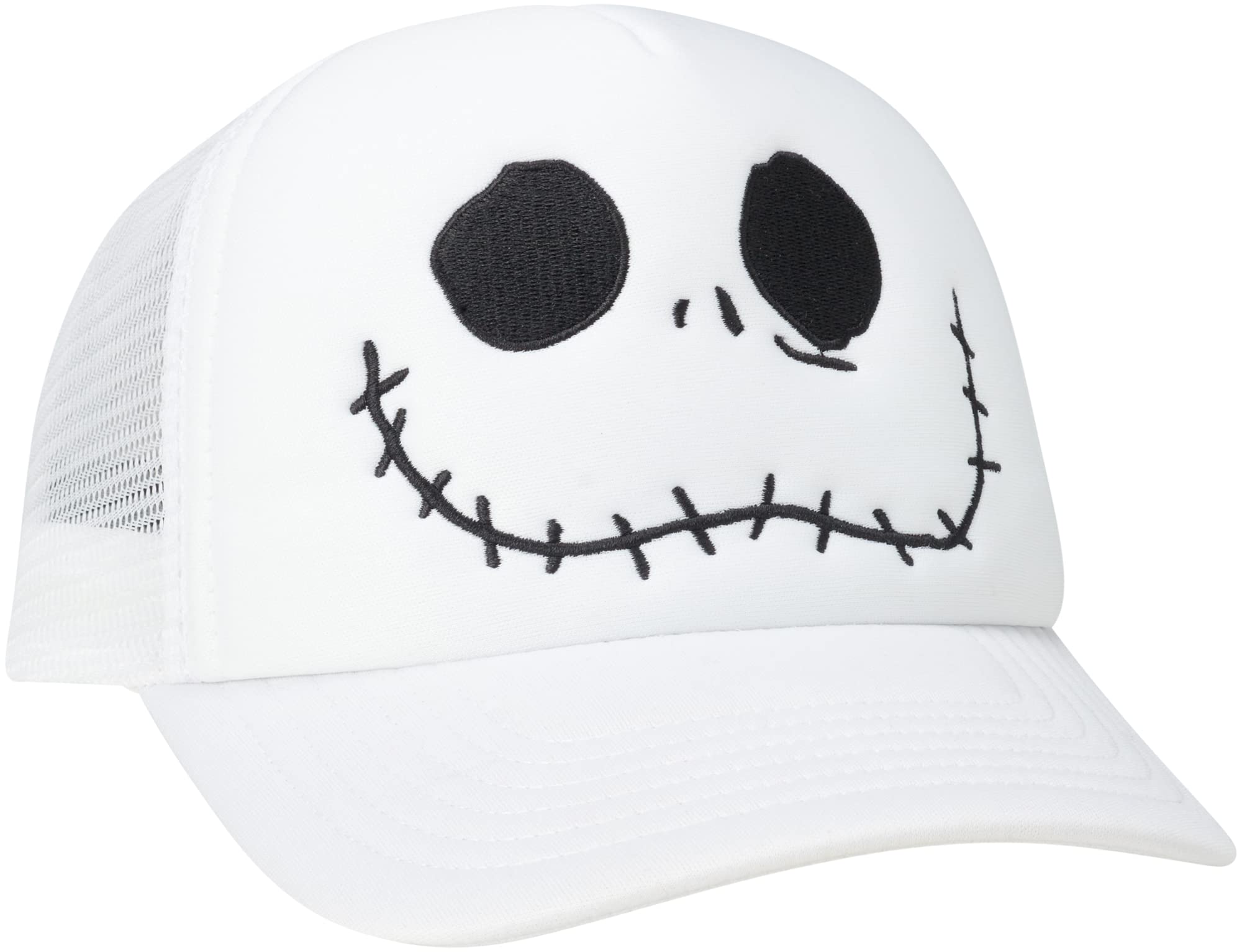 Disney Men?s Nightmare Before Christmas Hat ? Jack Skellington Baseball Cap, Dad Hat, Size One Size, Jack Skellington White