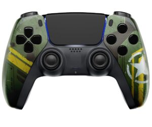 moddedzone wireless controller for ps5 with exclusive and unique designs compatible with playstation 5 and pc - the ideal christmas gift for gaming enthusiasts - expertly crafted in usa army mecha