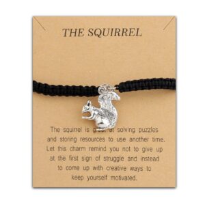 maofaed squirrel gift squirrel lover gift squirrel jewelry squirrel bracelet inspirational gift for friend (squirrel card br)