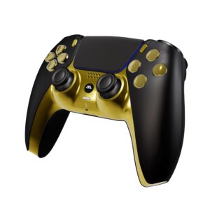 Custom Wireless UN-MODDED PRO Controller compatible with PS5 Exclusive Unique Design (Black/Gold)