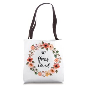 90th birthday gifts idea loved funny 90 years old men women tote bag