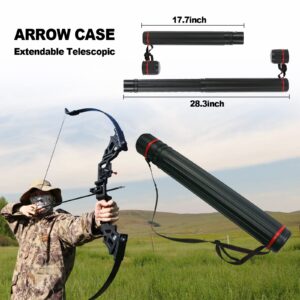 IS-TONGTU Archery Bow Set Recurve Bow and Arrow Adult Set 51" Training Bow Takedown 30 40 50lb Long Bows for Hunting Adult Beginner with 12 Arrows