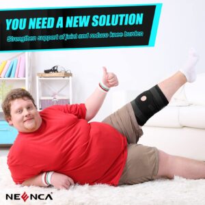 NEENCA Plus Size Knee Brace for Knee Pain, Adjustable Knee Support with Side Stabilizers & Patella Gel Pad, Neoprene Brace for Meniscus Tear, Arthritis, Joint Pain Relief, ACL, PCL, Sports. Plus Size