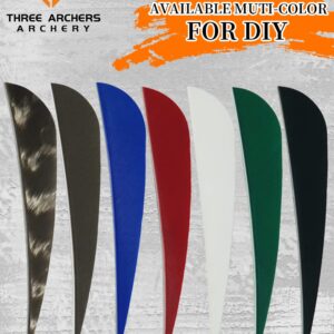 THREE ARCHERS 40 PK Arrow Feather Fletching 4” Nature Turkey Feather for Archery DIY Arrows (red)