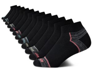 reebok women's quarter socks - 12 pack performance arch support ankle socks - cushioned athletic socks for women (size: 4-10), size 4-10, black multi