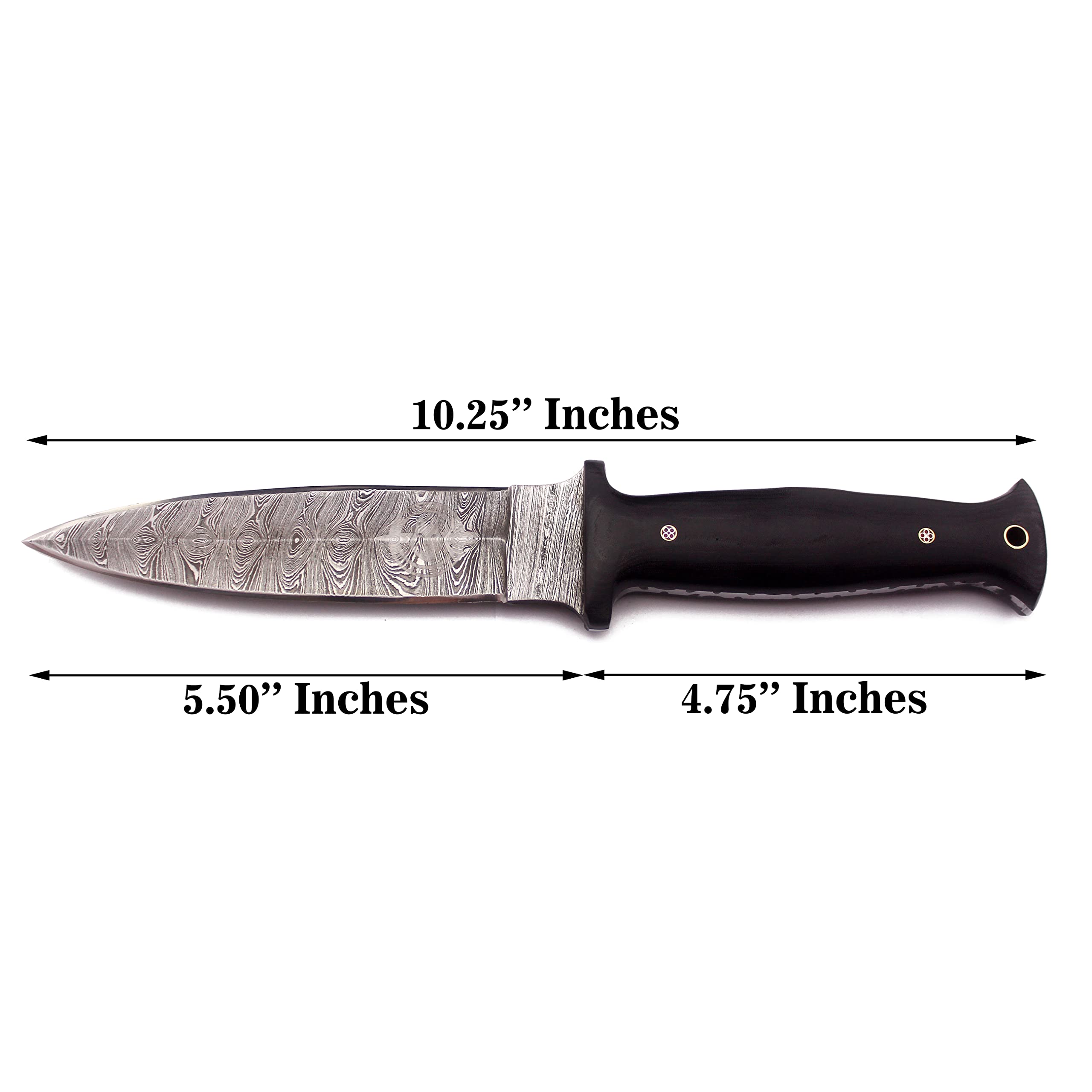 WolfKlinge Handmade Damascus Steel Dagger – Ideal for EDC, Hunting, Survival, Camping, and Fishing. Features a Fixed Spear Point Blade, Full Tang Micarta Handle, and Cowhide Leather Sheath-DCX22-59