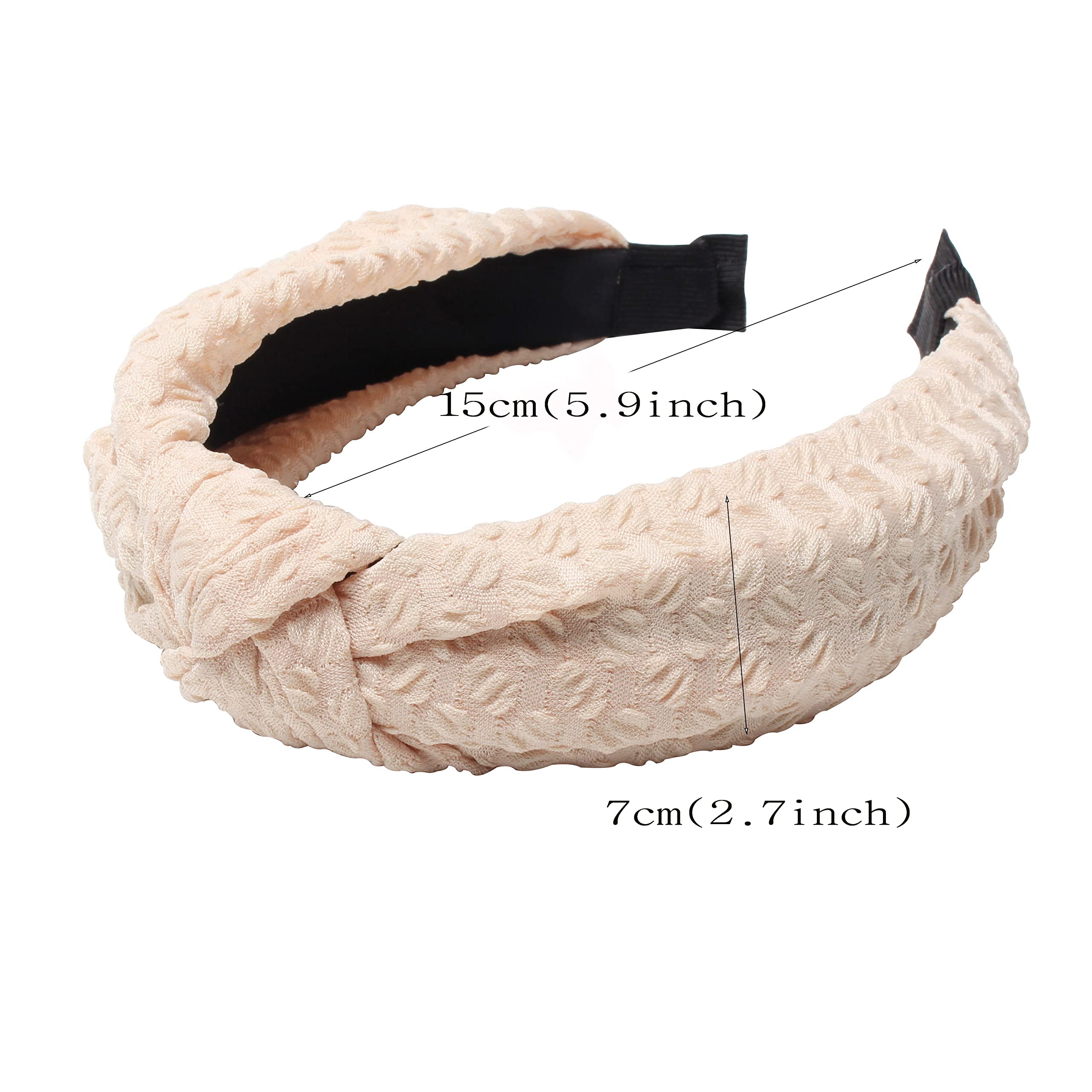 Cuizhiyu 3PK Black Knot Headbands for Women Wide Hair Bands lace Brown Non Slip Fashion Hair Hoop Solid Hairband for Girls Hair Accessories