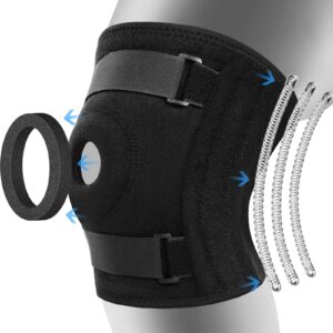 neenca plus size knee brace for knee pain, adjustable knee support with side stabilizers & patella gel pad, neoprene brace for meniscus tear, arthritis, joint pain relief, acl, pcl, sports. plus size